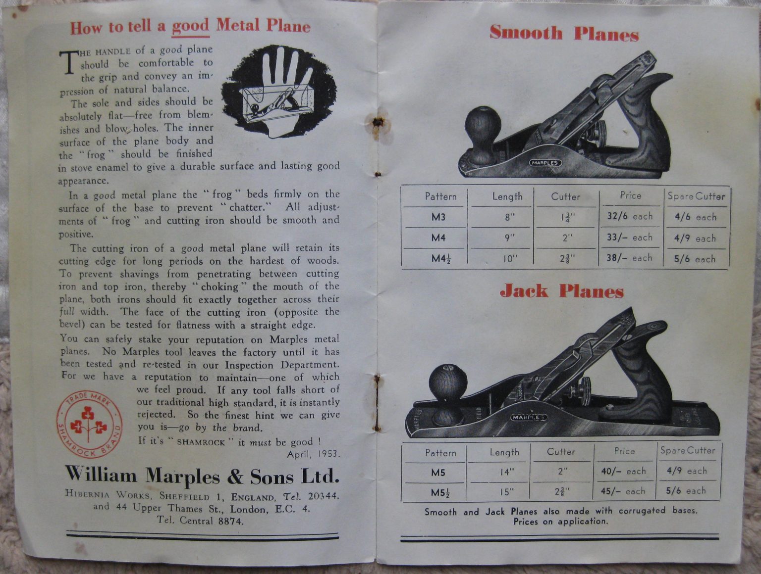 Literature and inclusions – William Marples and Sons, Ltd.