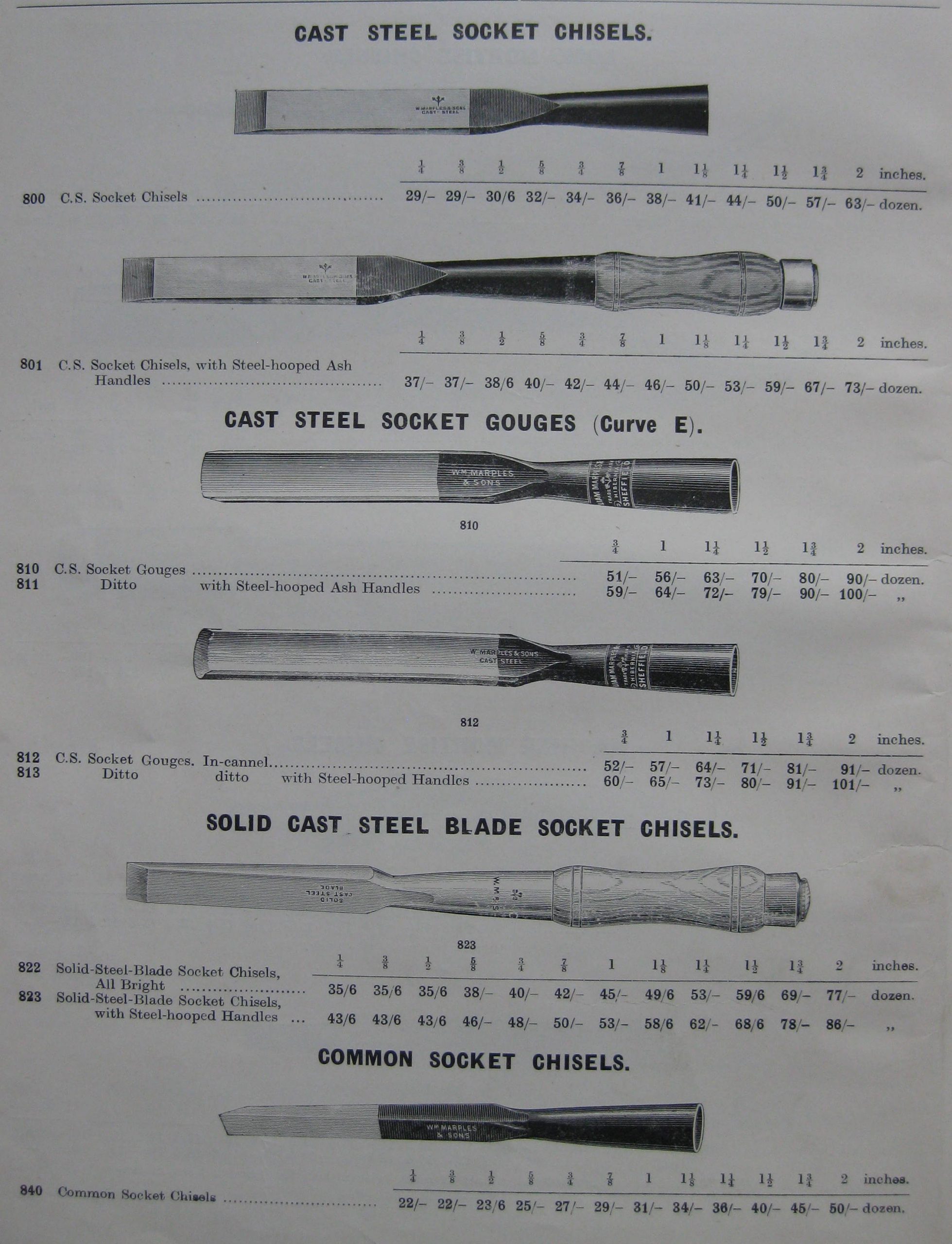 Socket Chisels – William Marples and Sons, Ltd.
