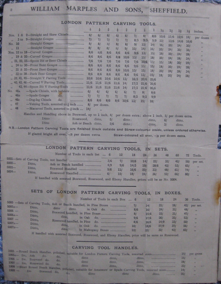 Catalogues – William Marples and Sons, Ltd.