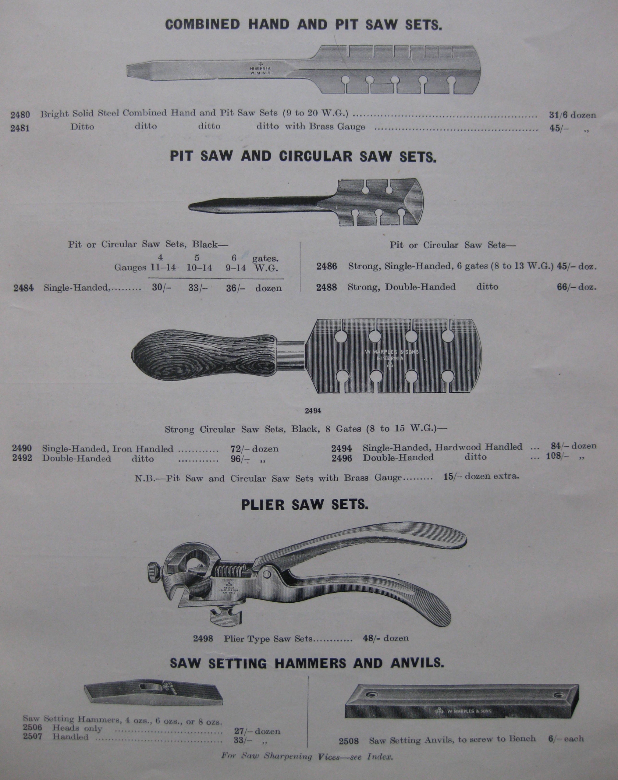Saw Sets – William Marples and Sons, Ltd.