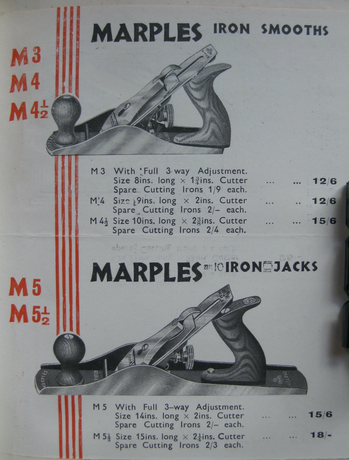 Catalogue Inserts 1928 – William Marples and Sons, Ltd.