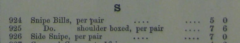 Snipe Bills & Side-Snipes – William Marples and Sons, Ltd.