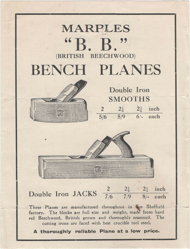 BB Series Planes – William Marples and Sons, Ltd.