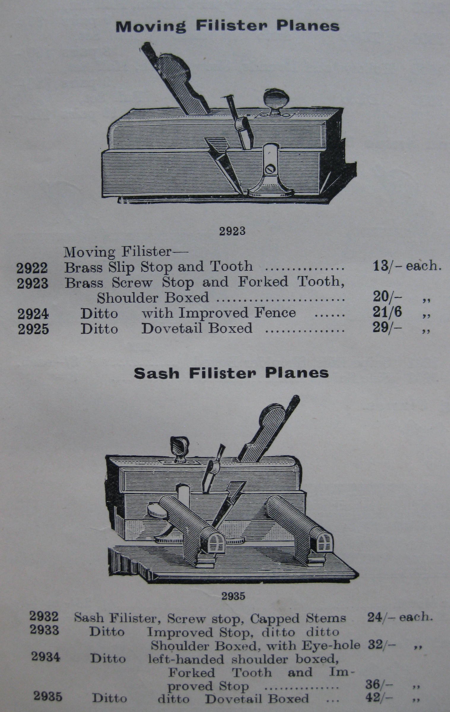 Filister Planes – William Marples and Sons, Ltd.