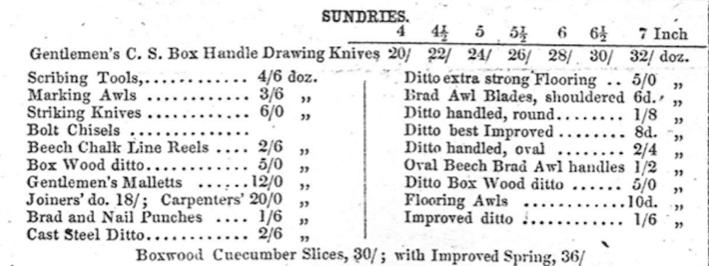 Awls and Tool Pads – William Marples and Sons, Ltd.