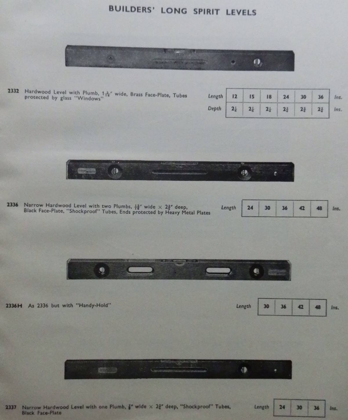 Spirit Levels – William Marples and Sons, Ltd.
