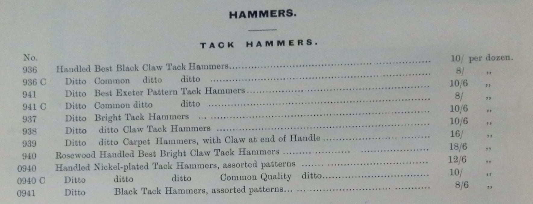 Hammers – William Marples and Sons, Ltd.