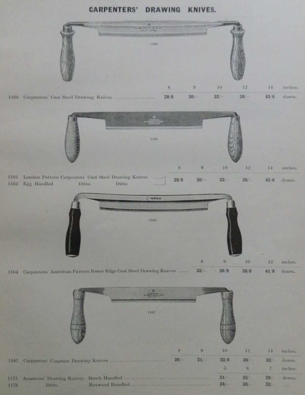 Draw Knives – William Marples and Sons, Ltd.
